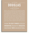 Douglas Personalized Name Meaning Art Prints – Name Stories