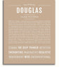 Douglas Personalized Name Meaning Art Prints – Name Stories