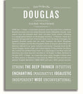 Douglas Personalized Name Meaning Art Prints – Name Stories