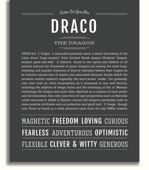 Draco | Name Art Print - Personalized Custom Gifts – Name Stories