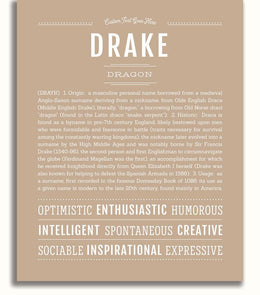 Drake | Name Art Print – Name Stories