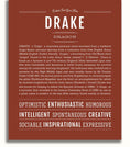 Drake Personalized Name Meaning Art Prints – Name Stories