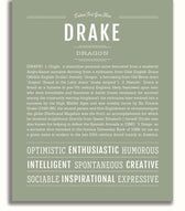 Drake Personalized Name Meaning Art Prints – Name Stories