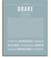 Drake Personalized Name Meaning Art Prints – Name Stories