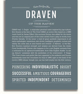 Draven Personalized Name Meaning Art Prints – Name Stories
