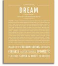 Dream Personalized Name Meaning Art Prints – Name Stories