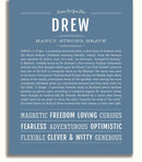 Drew Personalized Name Meaning Art Prints – Name Stories