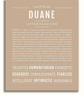 Duane Personalized Name Meaning Art Prints – Name Stories