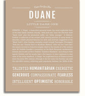 Duane Personalized Name Meaning Art Prints – Name Stories
