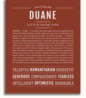 Duane Personalized Name Meaning Art Prints – Name Stories
