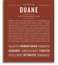 Duane Personalized Name Meaning Art Prints – Name Stories