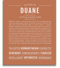 Duane Personalized Name Meaning Art Prints – Name Stories