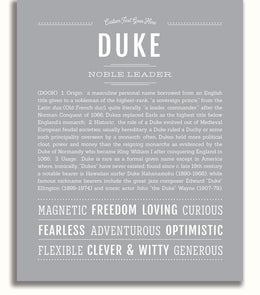 Duke | Name Art Print – Name Stories
