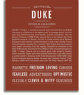 Duke | Name Art Print – Name Stories
