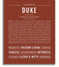 Duke Personalized Name Meaning Art Prints – Name Stories