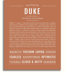 Duke | Name Art Print – Name Stories