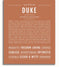 Duke Personalized Name Meaning Art Prints – Name Stories