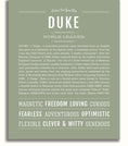 Duke | Name Art Print – Name Stories