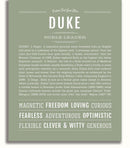 Duke Personalized Name Meaning Art Prints – Name Stories