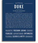 Duke | Name Art Print – Name Stories