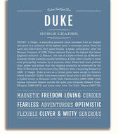 Duke | Name Art Print – Name Stories