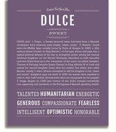 Dulce Personalized Name Meaning Art Prints – Name Stories