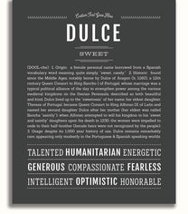 Dulce | Name Art Print – Name Stories