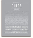 Dulce Personalized Name Meaning Art Prints – Name Stories