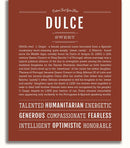 Dulce | Name Art Print – Name Stories
