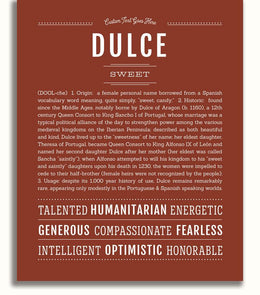 Dulce | Name Art Print – Name Stories