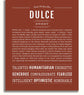 Dulce Personalized Name Meaning Art Prints – Name Stories