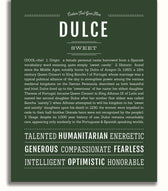 Dulce | Name Art Print – Name Stories