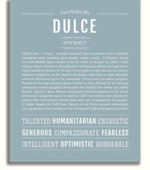 Dulce Personalized Name Meaning Art Prints – Name Stories