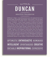 Duncan Personalized Name Meaning Art Prints – Name Stories