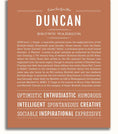 Duncan Personalized Name Meaning Art Prints – Name Stories