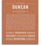 Duncan Personalized Name Meaning Art Prints – Name Stories