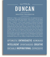 Duncan Personalized Name Meaning Art Prints – Name Stories