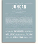 Duncan Personalized Name Meaning Art Prints – Name Stories