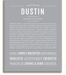 Dustin Personalized Name Meaning Art Prints – Name Stories