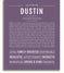 Dustin Personalized Name Meaning Art Prints – Name Stories