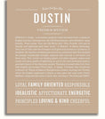 Dustin Personalized Name Meaning Art Prints – Name Stories