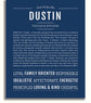 Dustin Personalized Name Meaning Art Prints – Name Stories