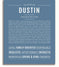 Dustin Personalized Name Meaning Art Prints – Name Stories