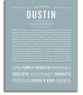 Dustin Personalized Name Meaning Art Prints – Name Stories