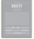 Dusty Personalized Name Meaning Art Prints – Name Stories