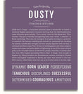 Dusty Personalized Name Meaning Art Prints – Name Stories