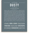 Dusty | Name Art Print – Name Stories