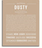 Dusty Personalized Name Meaning Art Prints – Name Stories