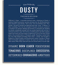Dusty Personalized Name Meaning Art Prints – Name Stories