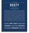 Dusty | Name Art Print – Name Stories